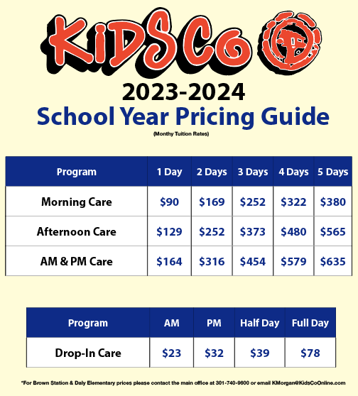 Before & After Care Pricing | KidsCo Online
